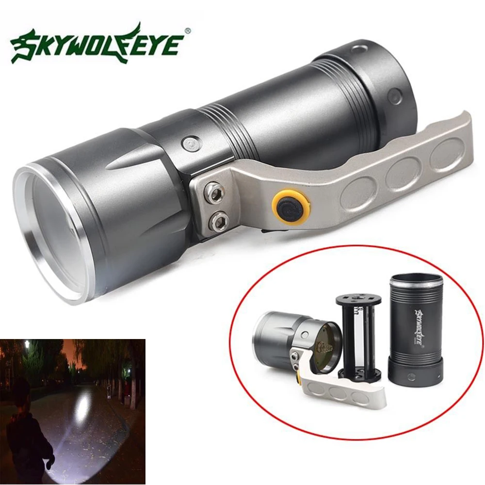 Skywolfeye Xml T6 Led Rechargeable Flashlight High Power 5000lm 3 Mode