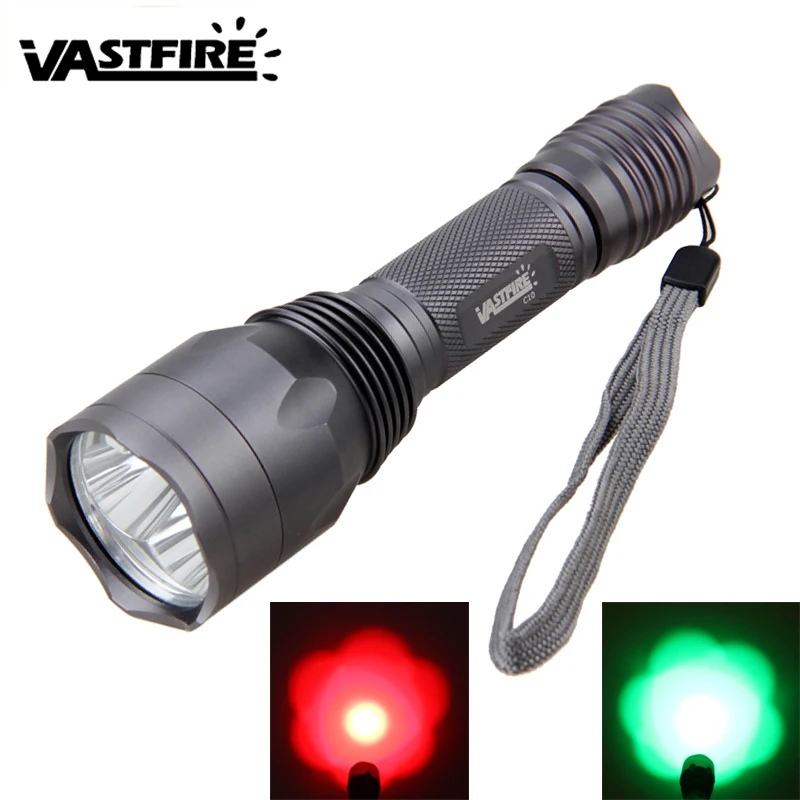 VASTFIRE-10000Lm-Green-Red-LED-Tactical-250-yard-Hunt-Flashlight ...