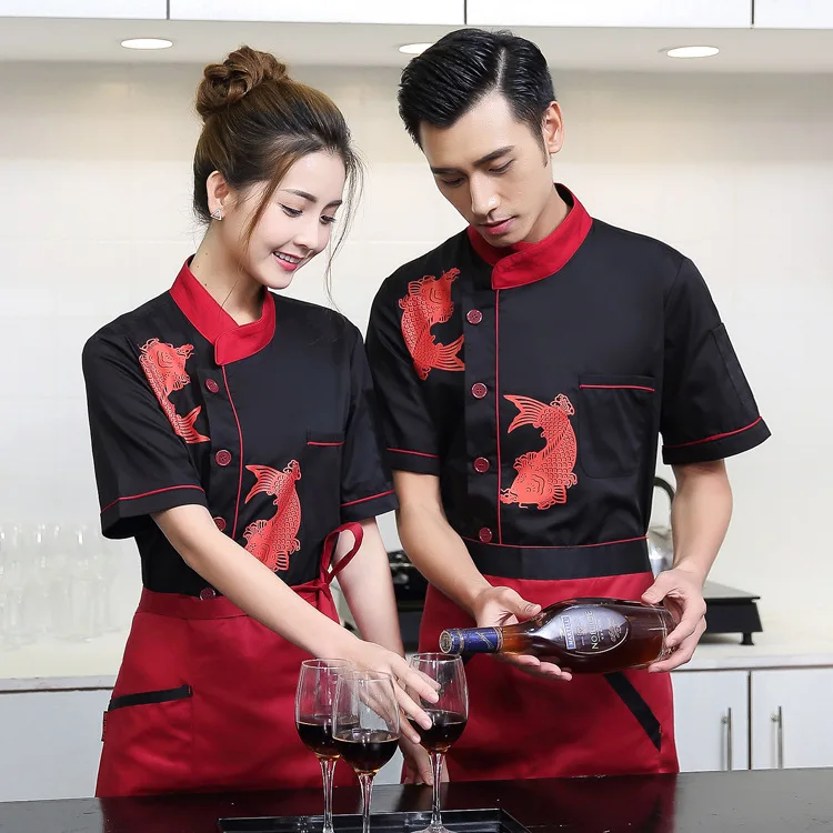 New Short Sleeve Chef Uniform, Chef Wear Summer Cake Work Clothes Hotel ...