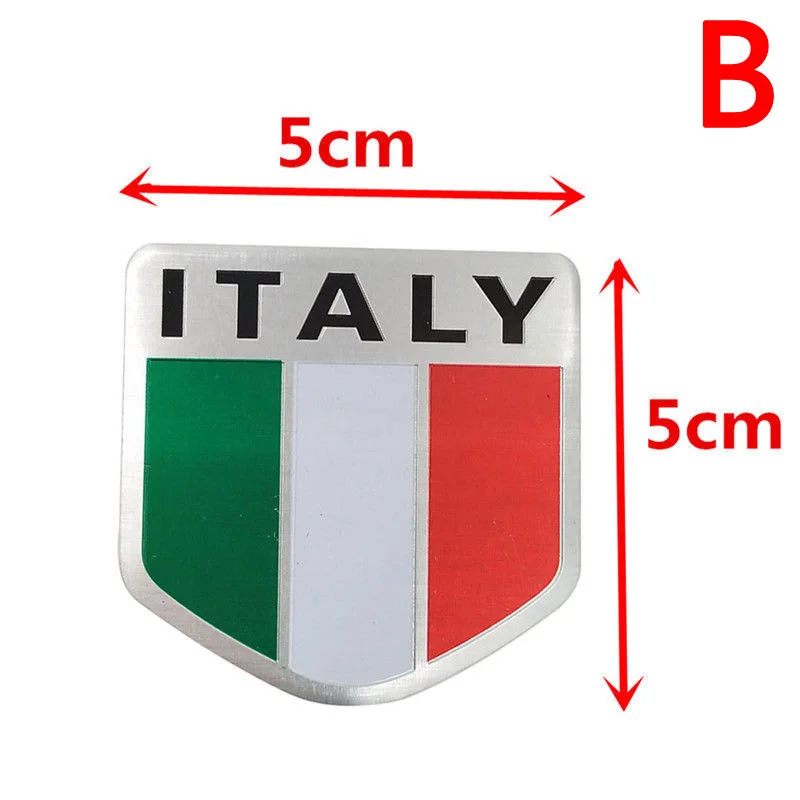 3d Aluminum Italy Car Sticker Auto Badge Decal Italy Flag Car-styling ...
