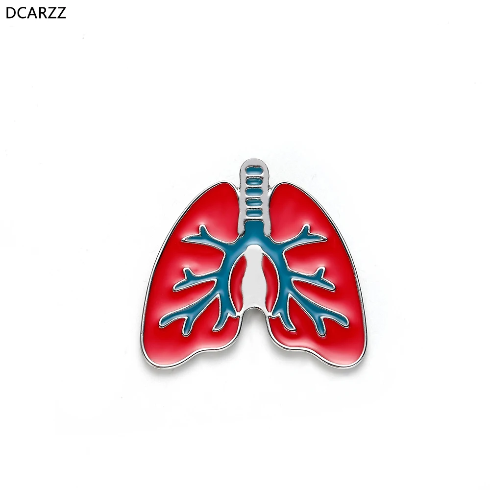 Enamel Lungs Pin Anatomy Lapel Women Gift Cartoon Cute Brooch For ...