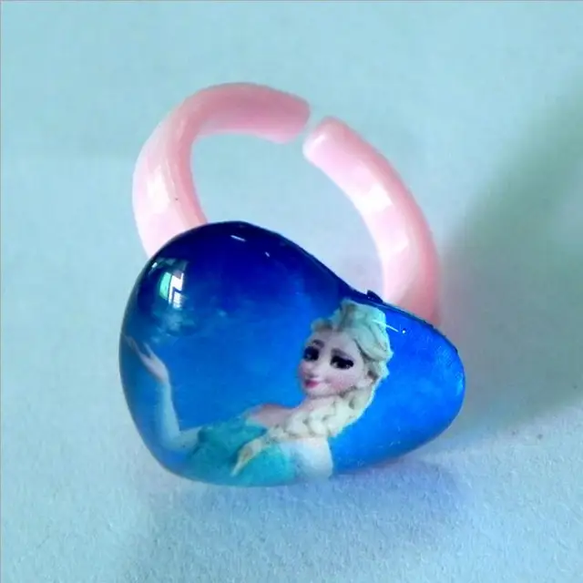 2017 Princess Rings Cute Heart Rings for children Girls glass ...