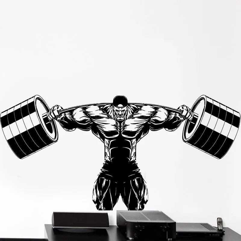 Gym Posters Fitness Sticker Body Building Decal Vinyl Removable Wall