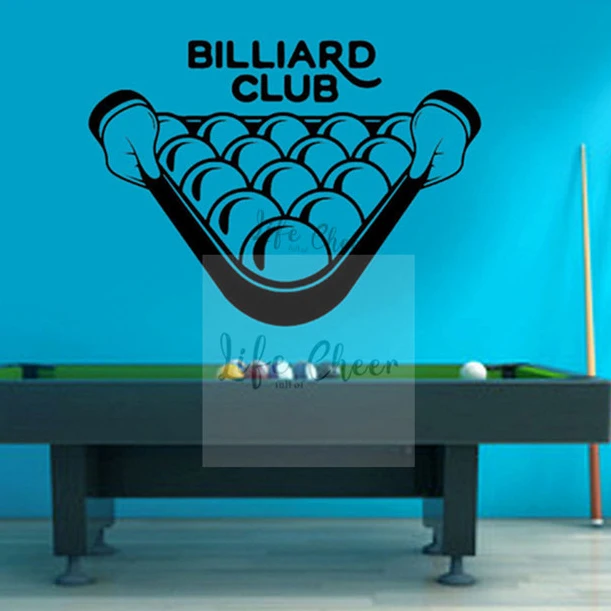 Billiard Club Logo Wall Sticker Relax Sports Studio Decoration Billiard ...