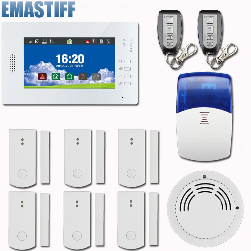 Touch TFT color display Screen wireless GSM SMS Pstn Home Burglar ...
