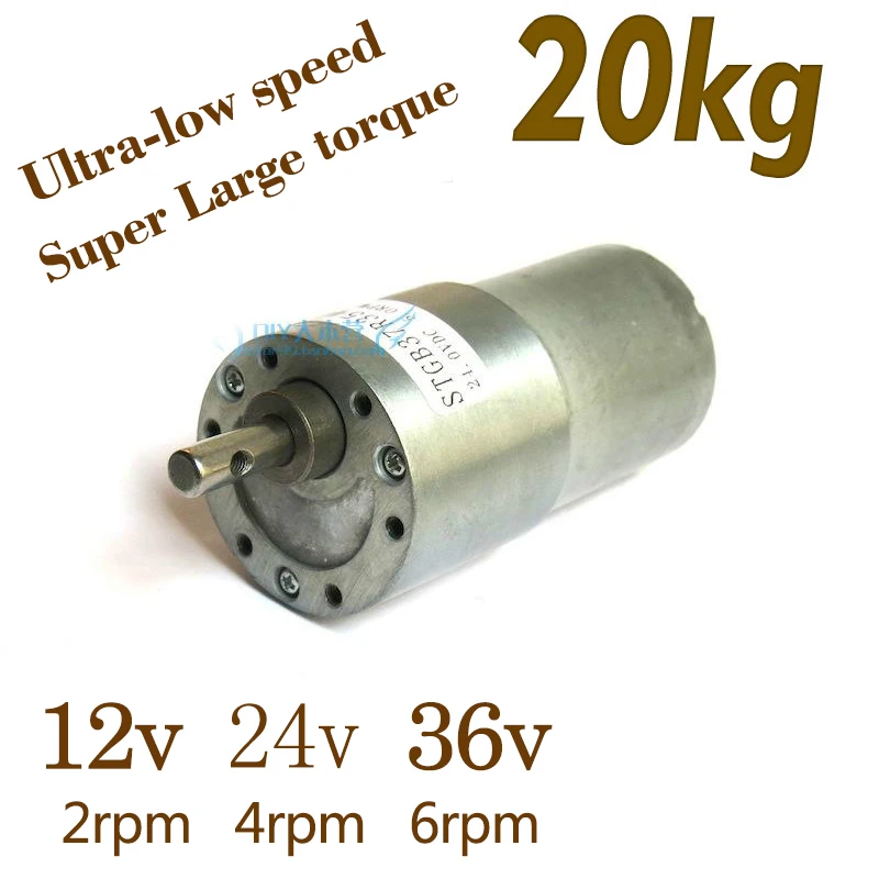 New 37GB Large torque Motor DC 12~36V 0.3A 2~6rpm Ultra low speed DC ...