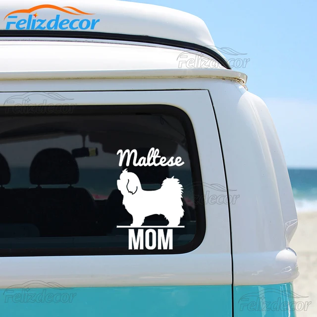 Maltese decal Cute Car Stickers Maltese Love Dog Car Decals Vinyl ...