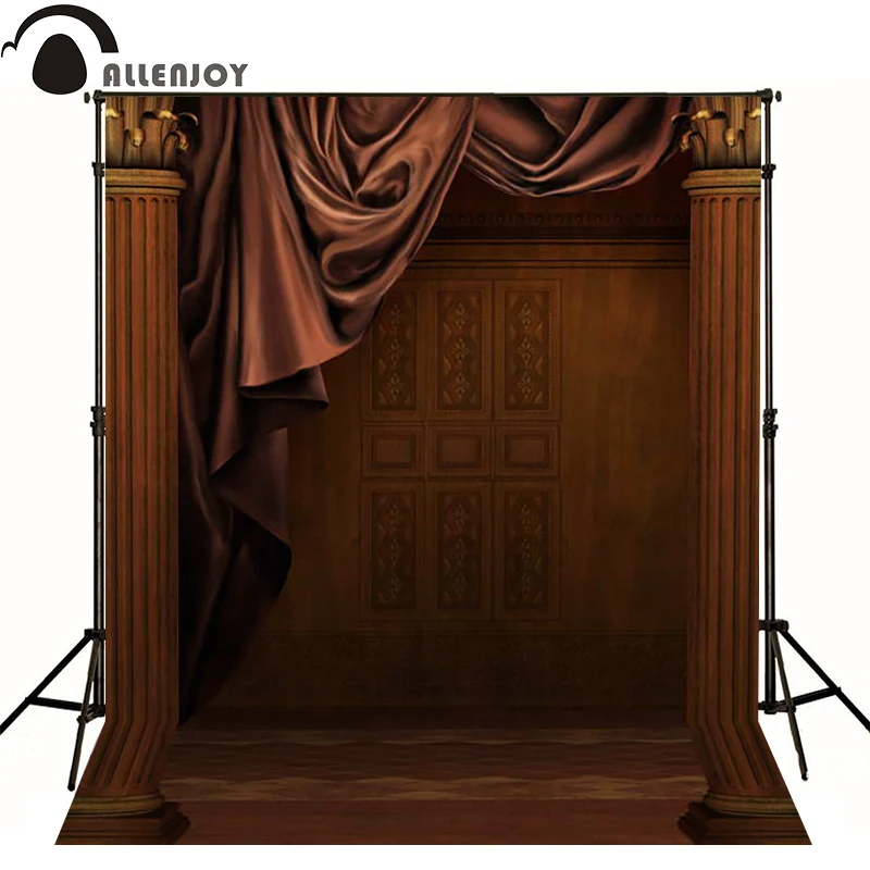 Allenjoy Photographic Background Classical Brown Stage Curtain Photo ...