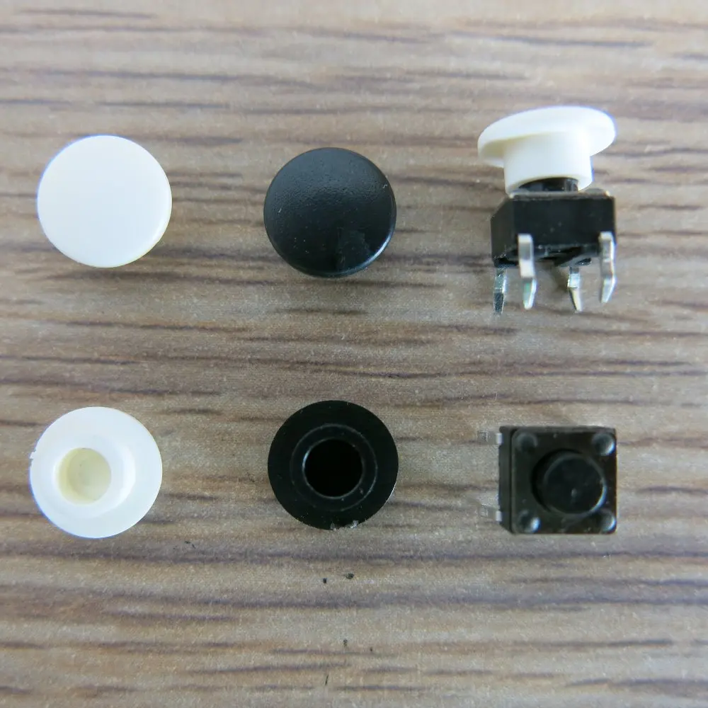 100pcs/lot 50x White 50x Black Button Cover Cap Id=3.4mm For 6x6x5 ...