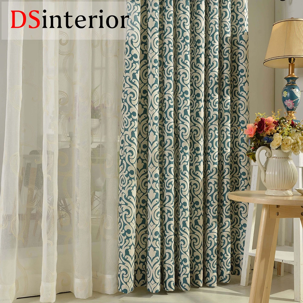 Dsinterior Classic Design Polyester Cotton Printing Curtain For Living ...