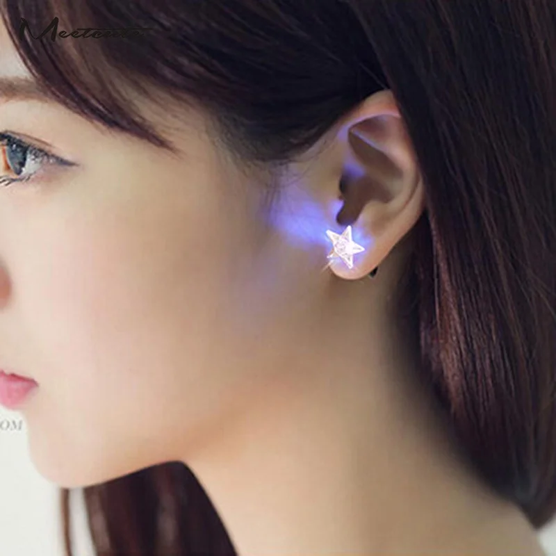 Meetcute Night Party Shiny Bling Glow Up Jewelry Star Led Earrings ...