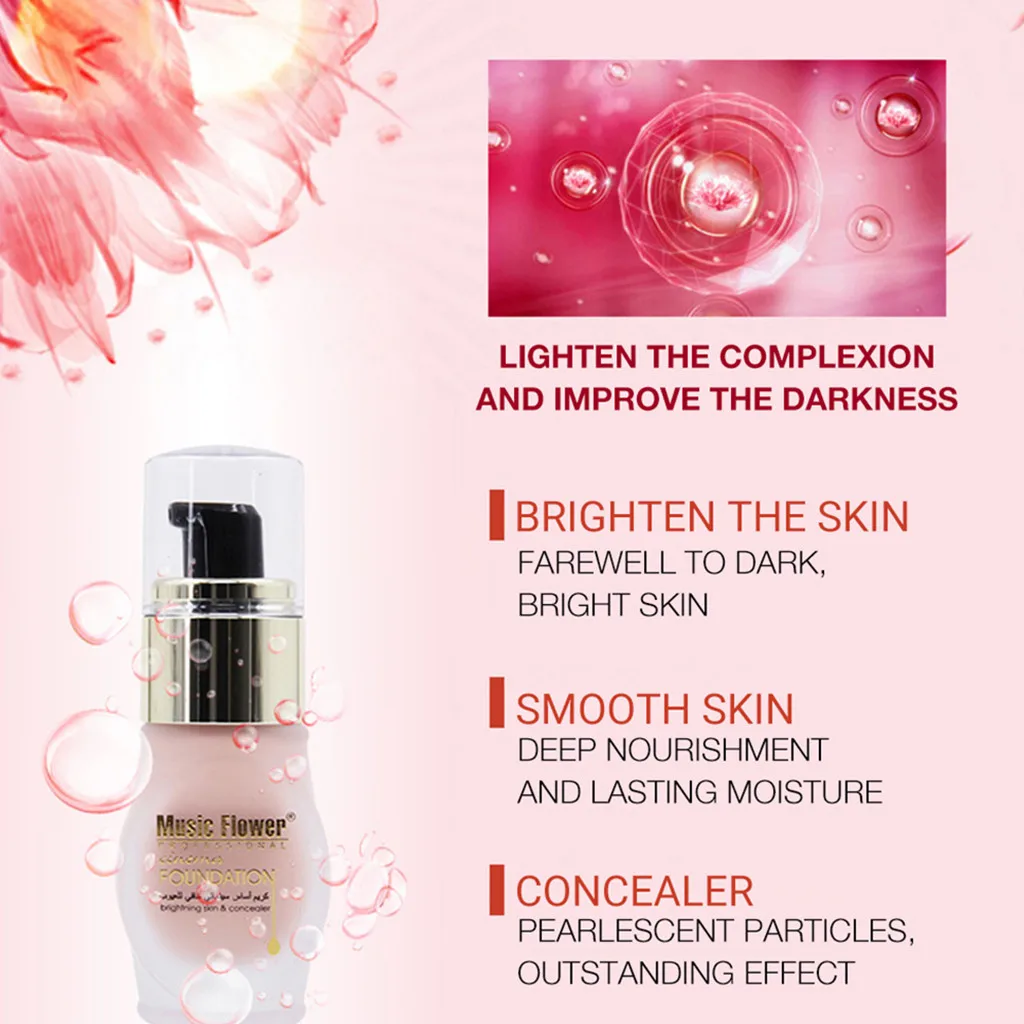 Music Flower Foundation Solution Moisturizing Concealer Oil Control ...