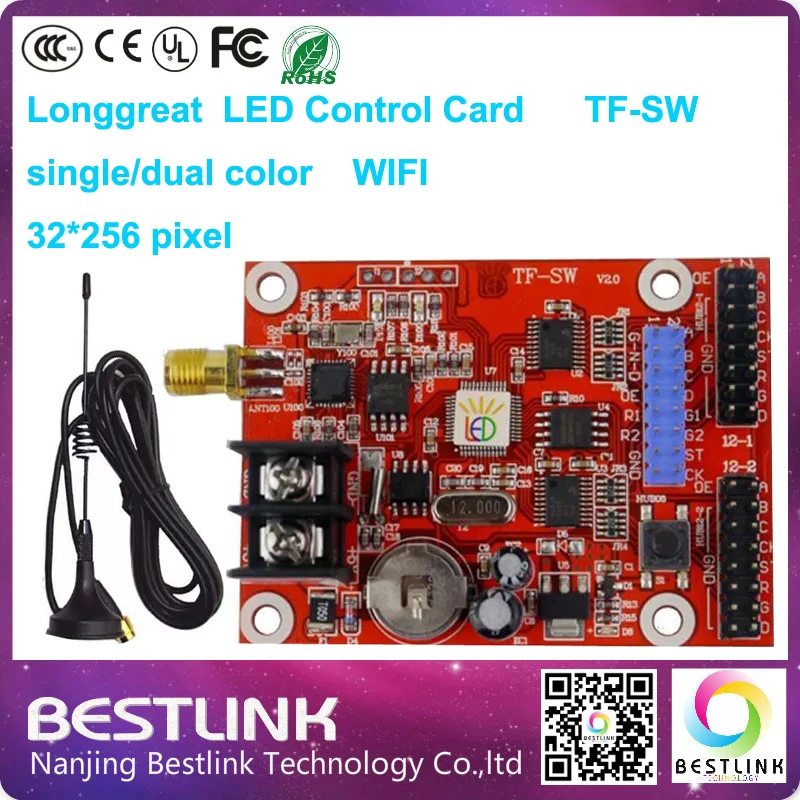 longgreat led control card tf sw wifi controller card 32*256 pixel dual ...