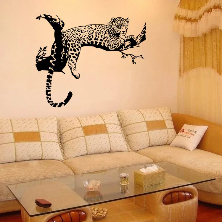 Leopard On Tree Wall Art Mural Decor Living Room Bedroom Wall Decal