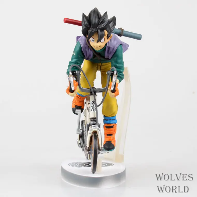 anime Dragon Ball z son goku Ride on a bicycle action figure pvc ...