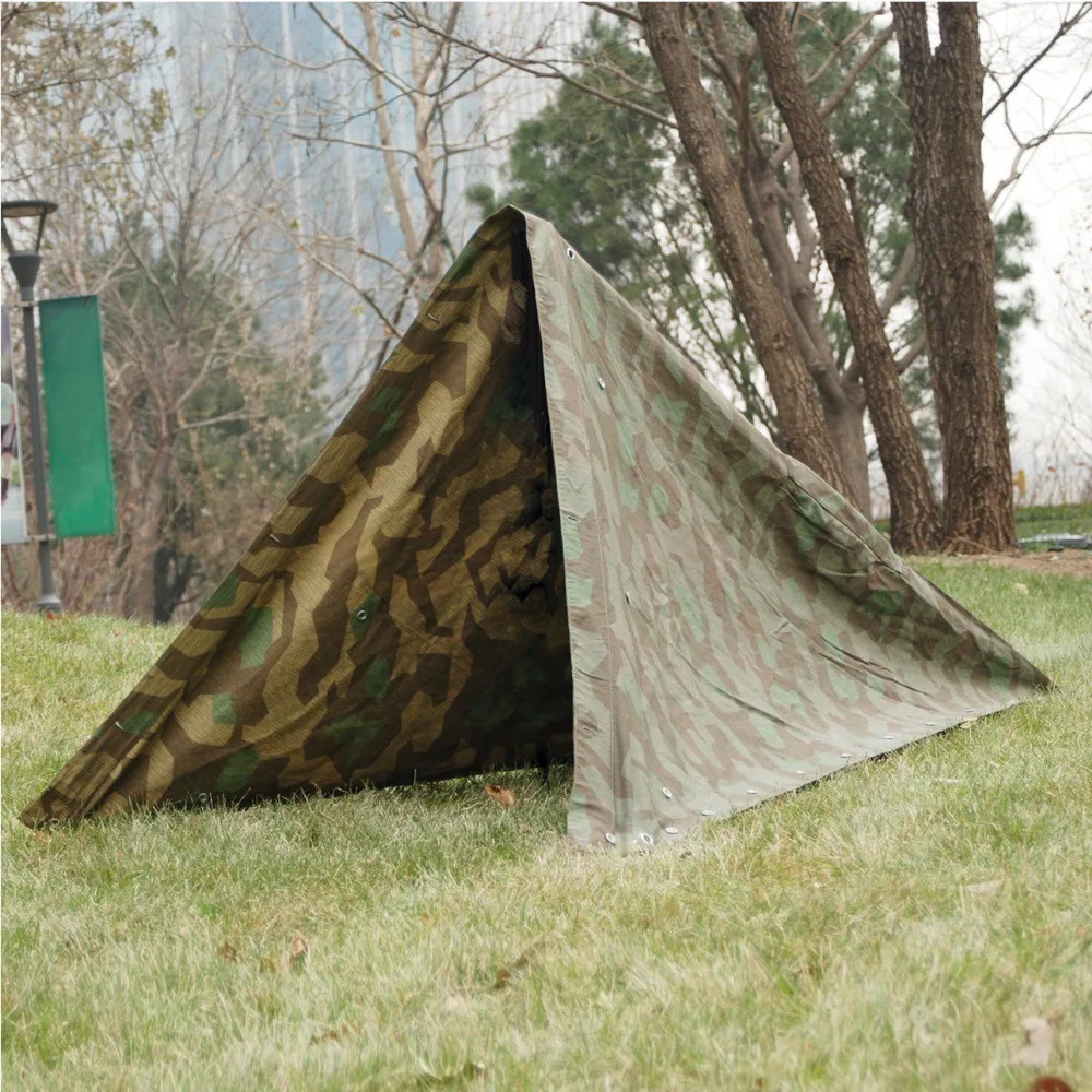 WWII GERMAN ELITE SPLINTER CAMO REVERSIBLE TENT ZELTBAHN CAMOUFLAGE ...