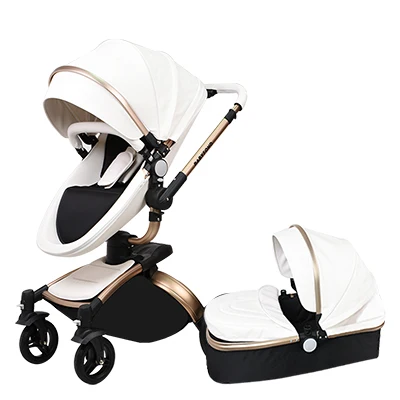 Babyfond High landscape stroller Leather stroller luxury baby stroller ...