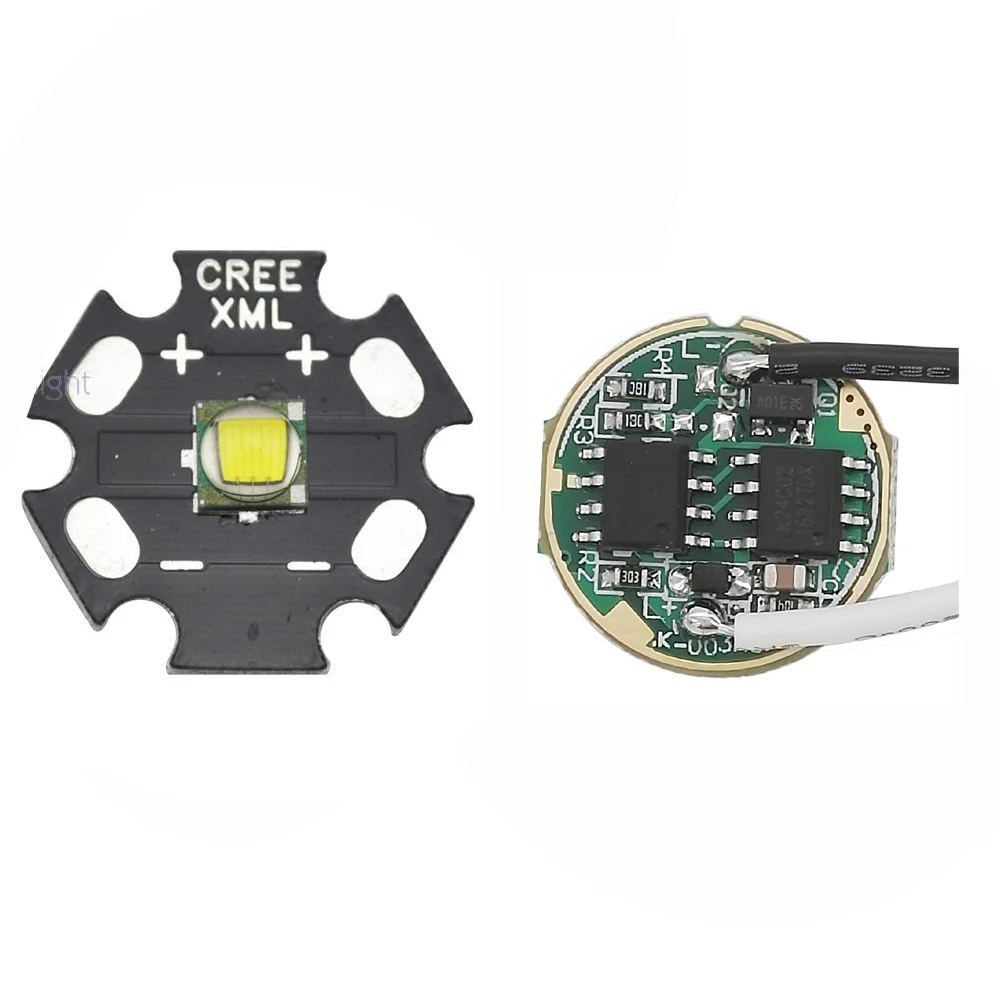 CREE Single die XM L T6 10W White LED Light Emitter Bulb 20mm PCB + DC3 ...