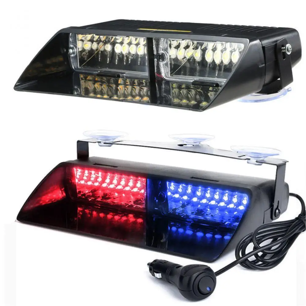 12V Car 16 LEDs 18 Flashing Modes Truck Emergency Flasher Dash Strobe ...