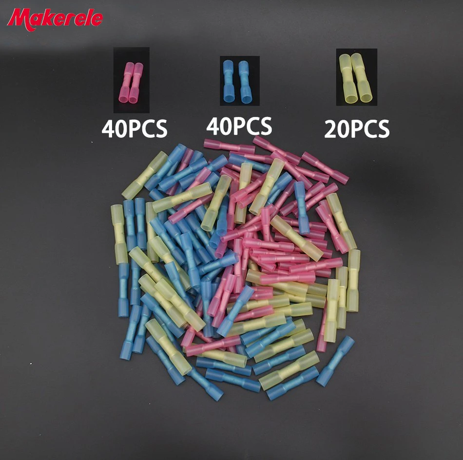 100 Heat Shrink Butt Wire Crimp Connectors Electrical