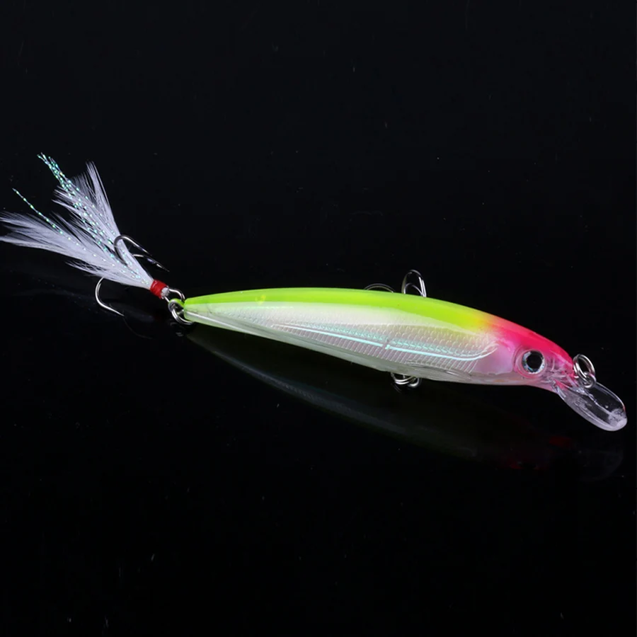 Señuelo de pesca flotante Minnow, 11cm, 13,5g, láser duro isca Artificial Wobblers Crankbait ...
