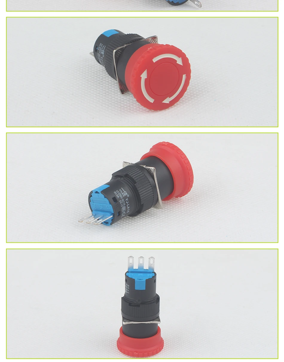 22mm E-STOP Switch Latching Mushroom Head Emergency Stop Push Button ...