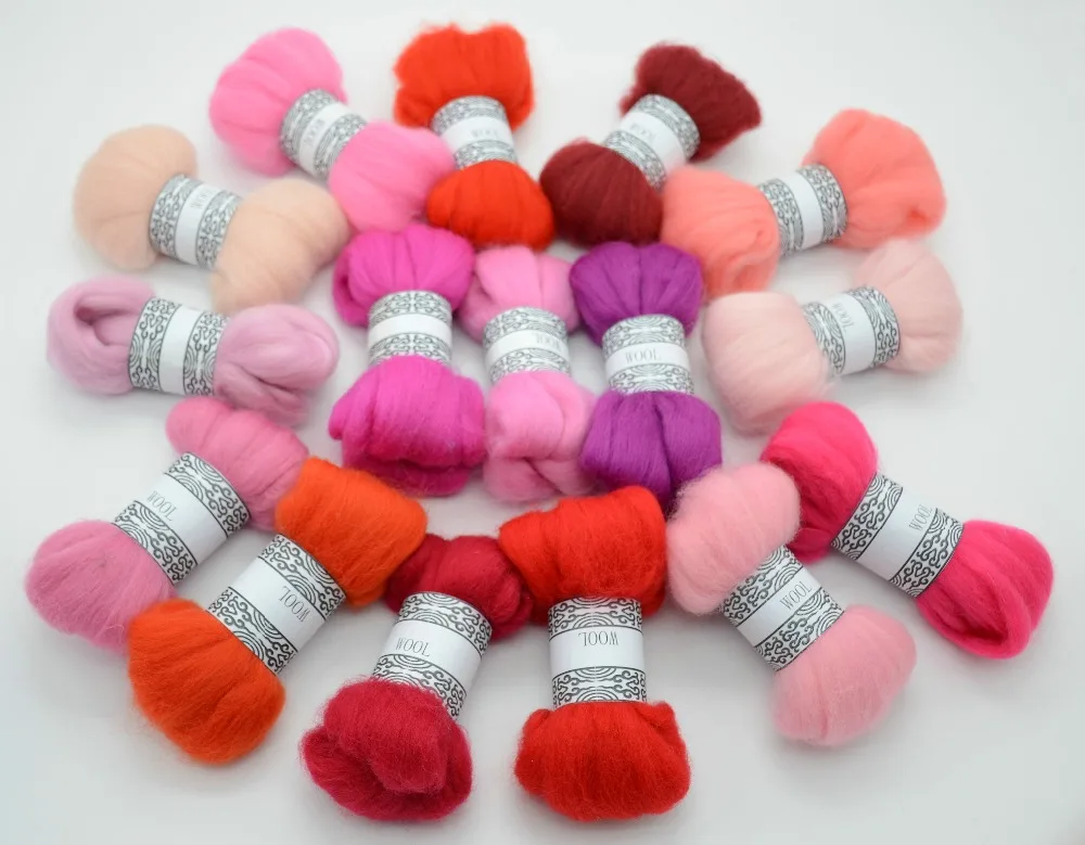 DIY Needle Felting 66s wool felt poke fun soft feeling Wool Tops Roving ...