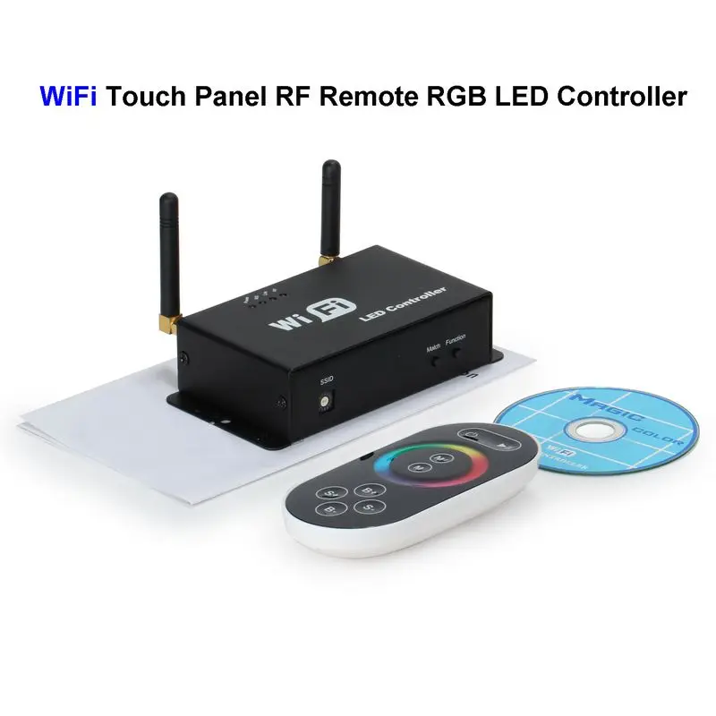 2pcs WiFi RGB LED Controller Touch Panel Screen RF Remote Control For ...