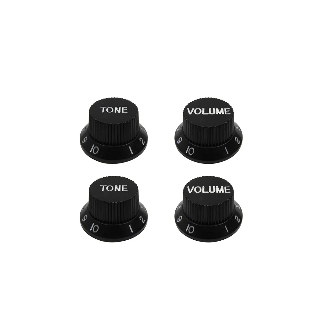 OriPure 4Pcs 2T2V Tone Volume Knobs Black With White Numbers for FD ST ...
