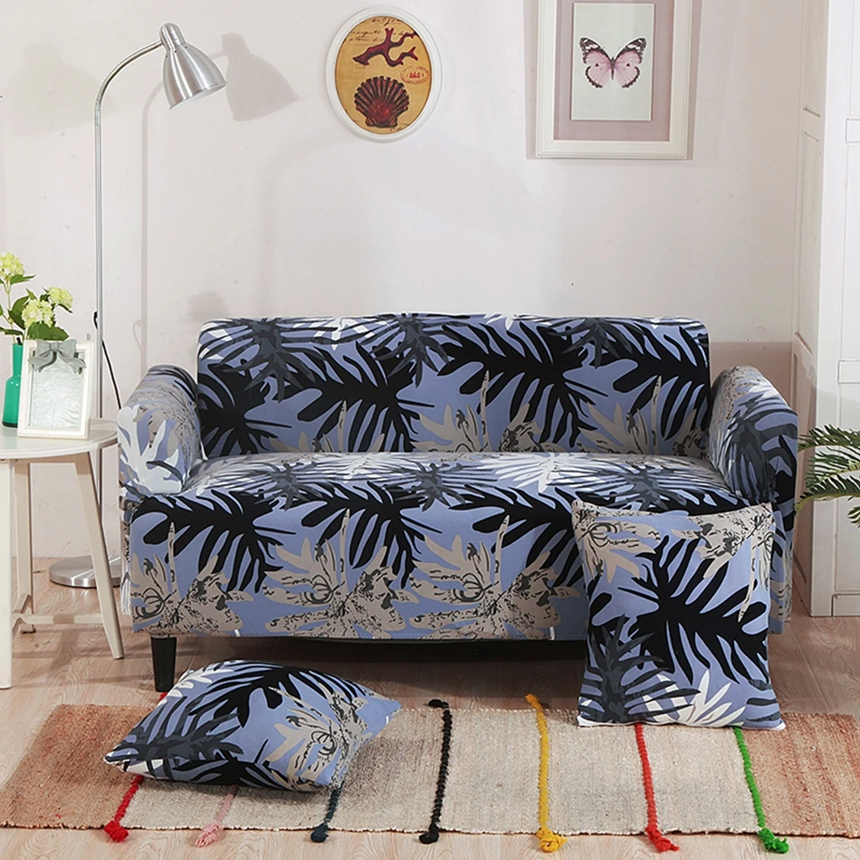 Sectional Couch Covers Leaves Patterns Hawaii Style Elastic Universal ...