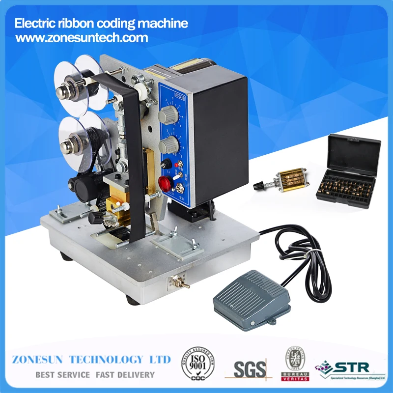 Semi Automatic Hot Stamp Coding Printer Machine Ribbon Coding Date Character Hot Code Printer