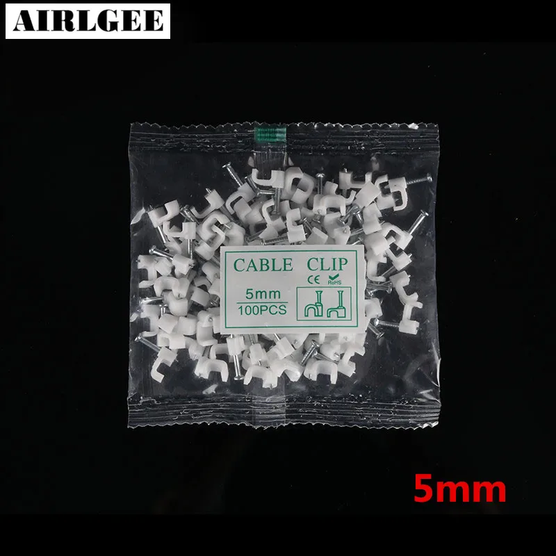 5mm Flat Cable Clip High Carbon Steel Nails C Shaped PE Plastic Wire ...