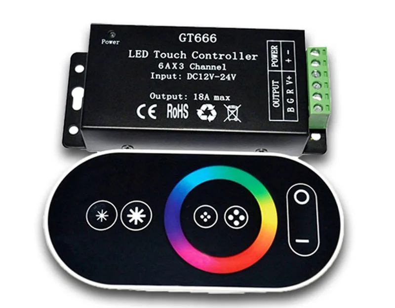 RF Wireless Touch RGB Led controller with remote 18MODES controlable ...