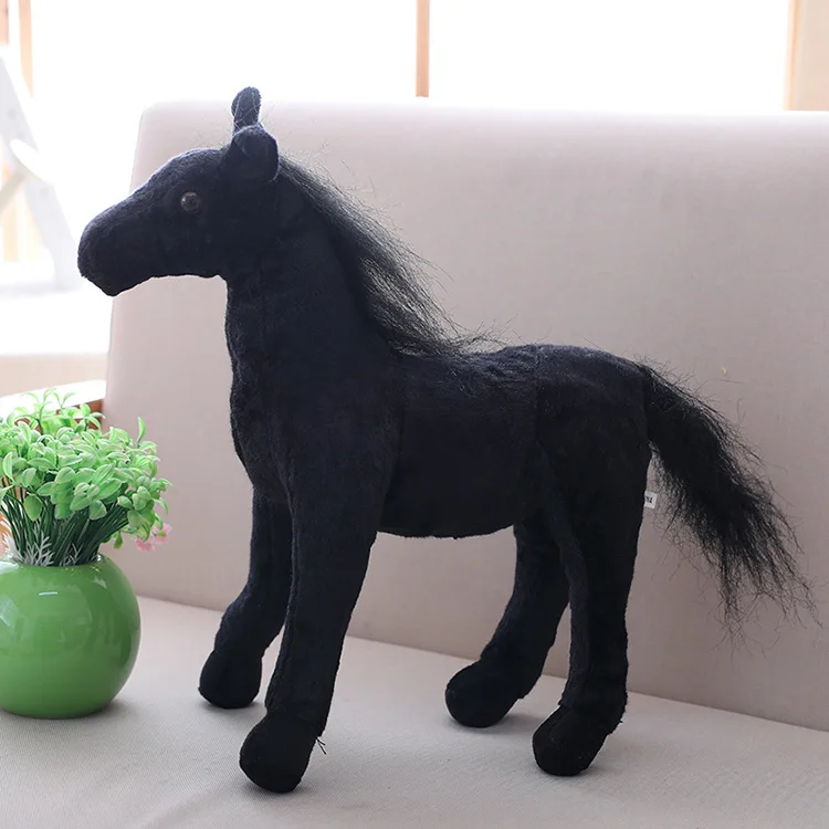 big new plush simulation horse toy stuffed black horse doll gift about ...