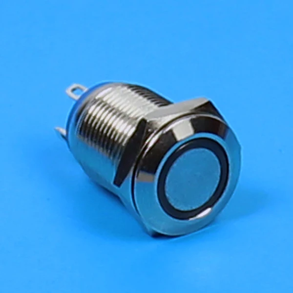 12mm metal push button waterproof with light symbol button LED light ...