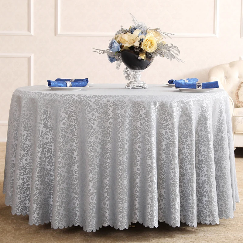 European style quality jacquard restaurant hotel round table cloth for ...