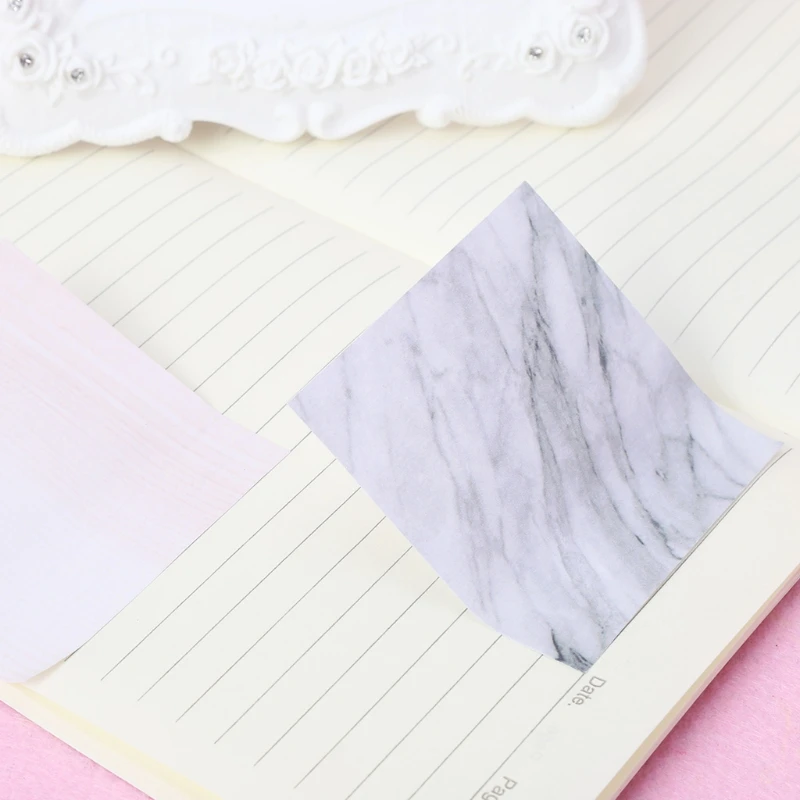 Memo Block Marble Note Pad Self Adhesive Paper School Office Study Cute ...