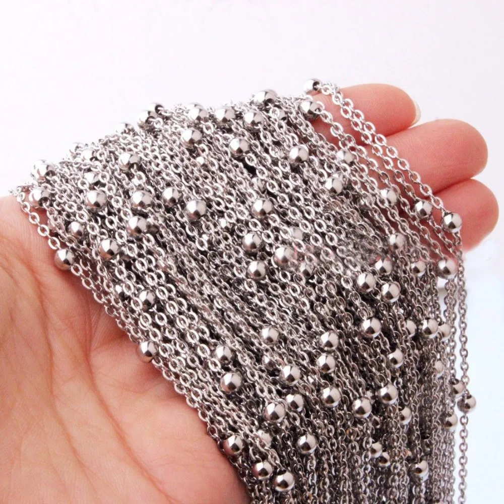 Silver Color Welding Cross Link Chain 16 40 Inches Stainless Steel 2mm ...