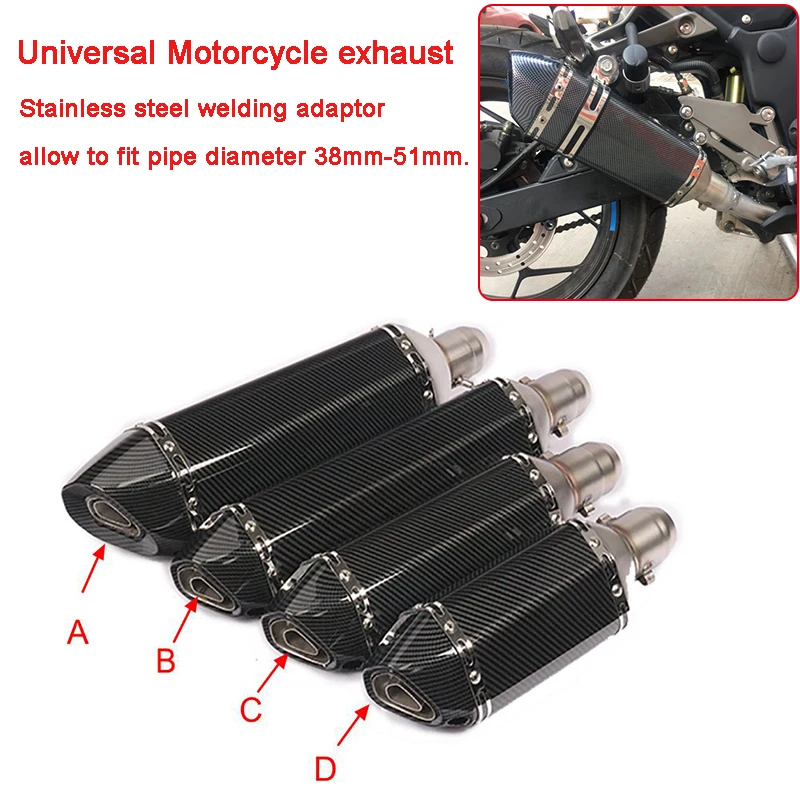 38 51MM Motorcycle Scooter nmax dirt bike Short exhaust muffler escape ...