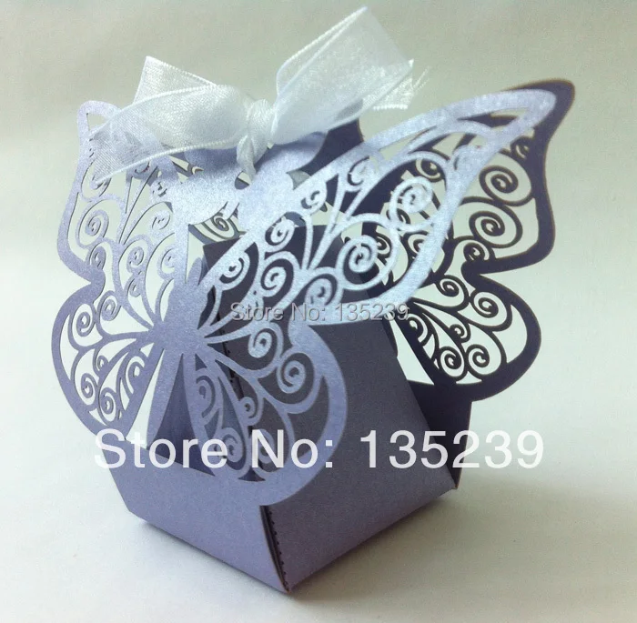 Light Purple Butterfly candy box Laser cut box. Wedding Favors Boxes ...