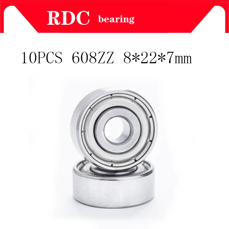 High quality 10pcs ABEC-5 608ZZ Deep groove ball bearing 608 ball ...