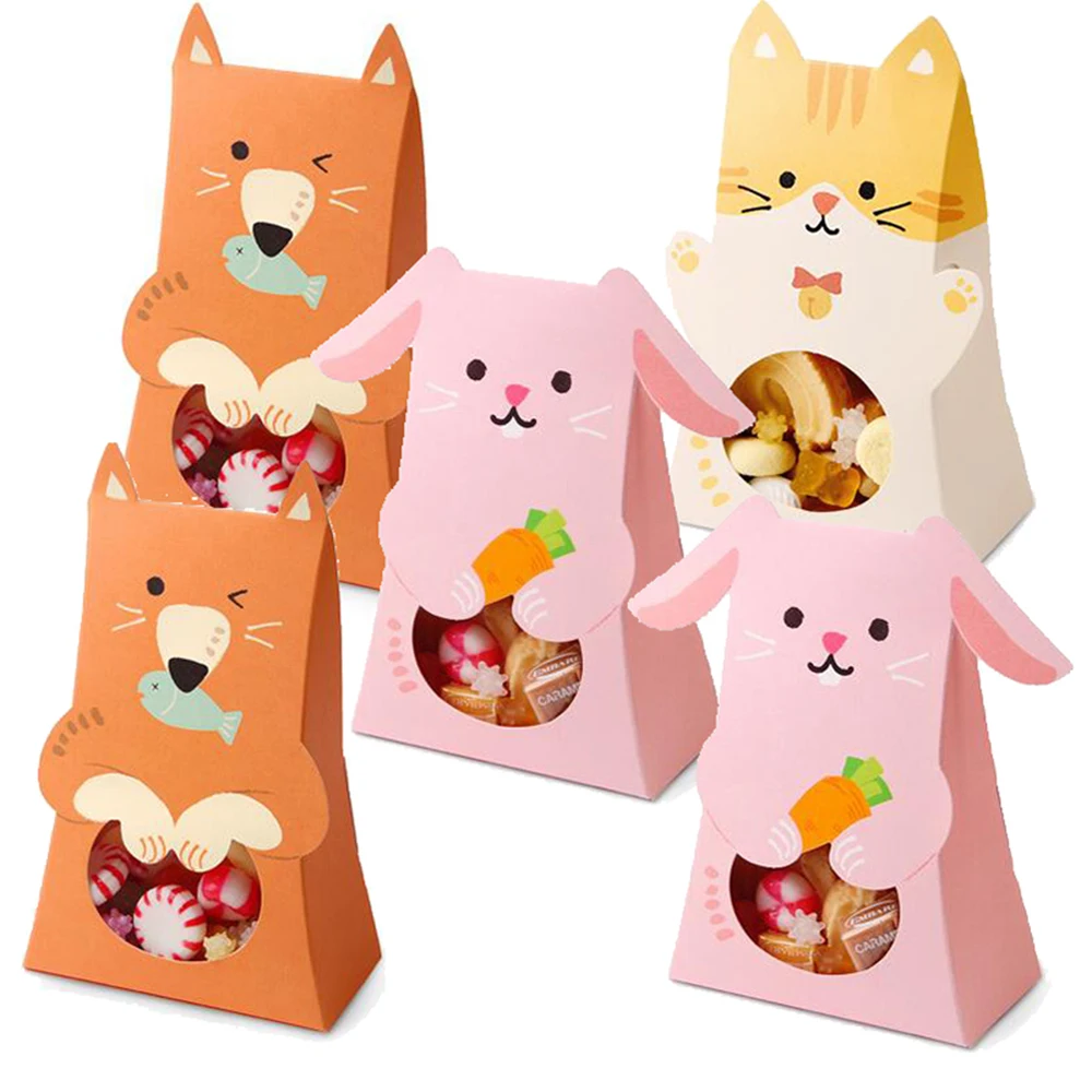 12Pc Cute Cat Animal Paper Candy Box Kids Birthday Party Decoration ...