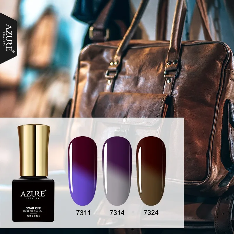 AZURE BEAUTY Temperature Change Color Gel Polish Nail Paint Semi ...