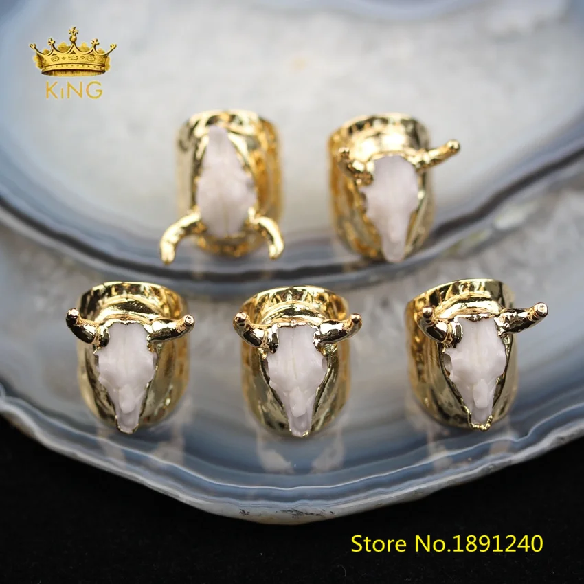 5pcs sale Carved White Stones Horn Rings Jewelry,Carving OX horn Gems ...