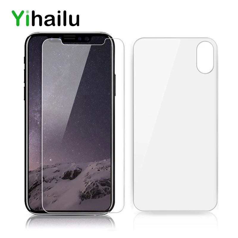 For iPhone X Front Back Screen Protector Set HD Clear Case Friendly ...