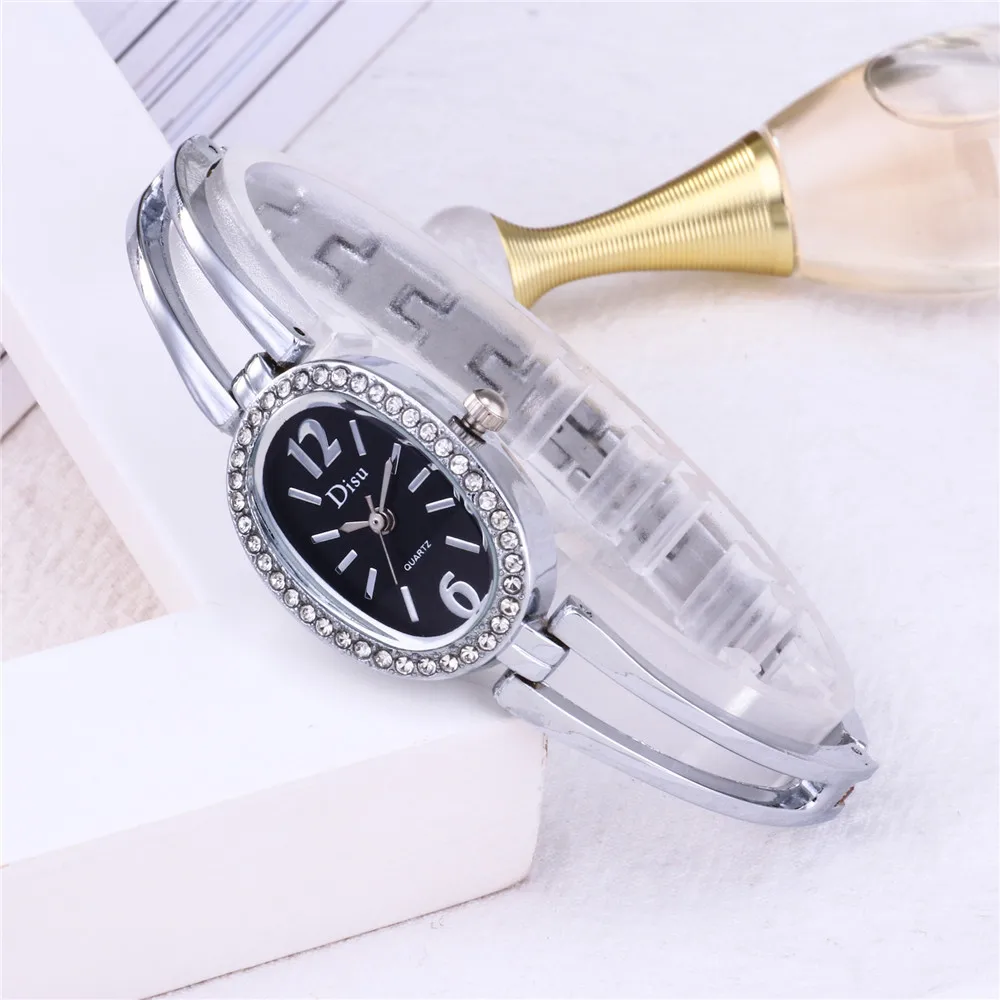 DISU Brand Luxury Watch Women Dress Bracelet Watch Fashion Rhinestone ...