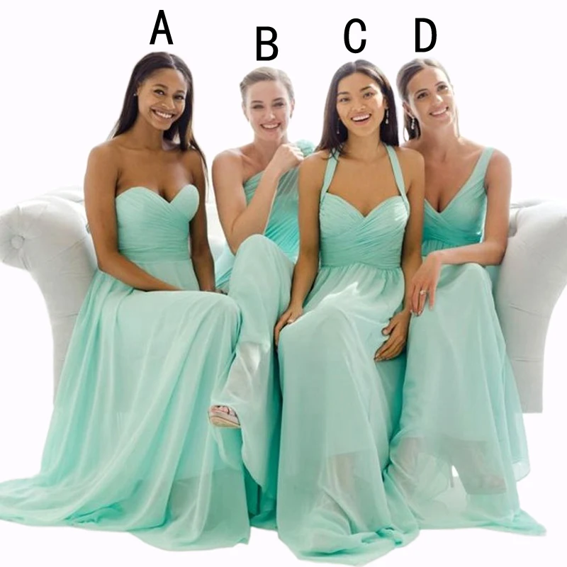 Promoción De Verde Menta Vestidos De Dama De Honor Compra Verde Menta