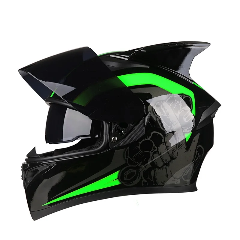 AIS Motorcycle Helmet Flip Up Motocross Helmets With Inner Sun Visor ...
