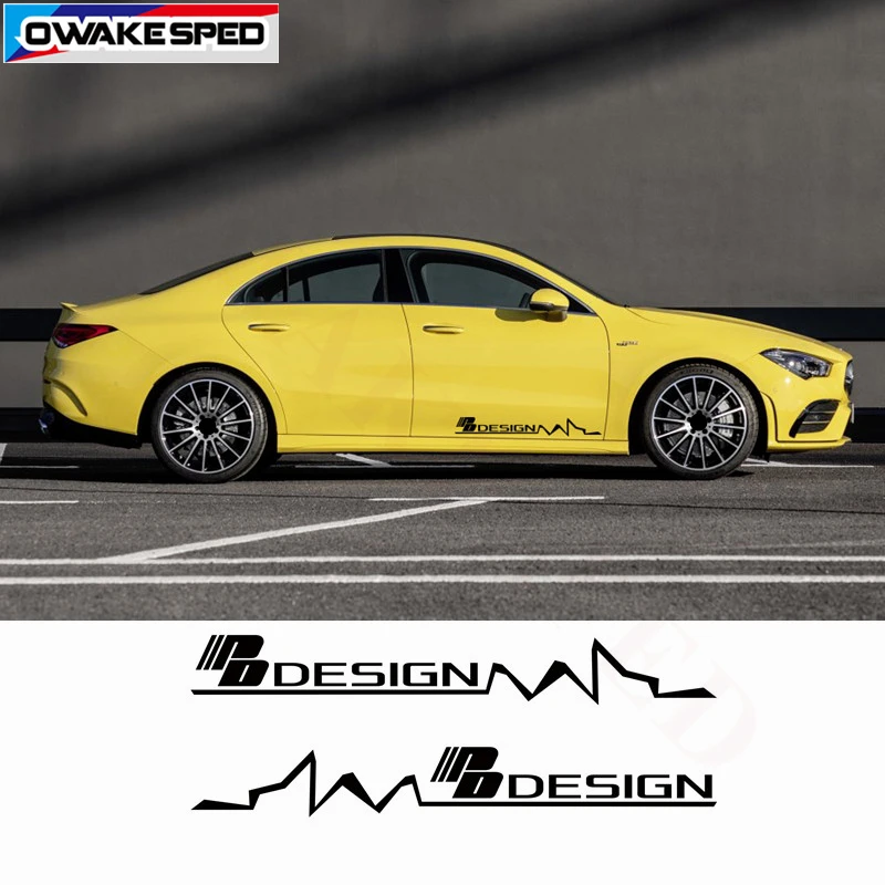 60cm 2pcs Design Speed Decals Car Body Door Side Decor Stickers For ...