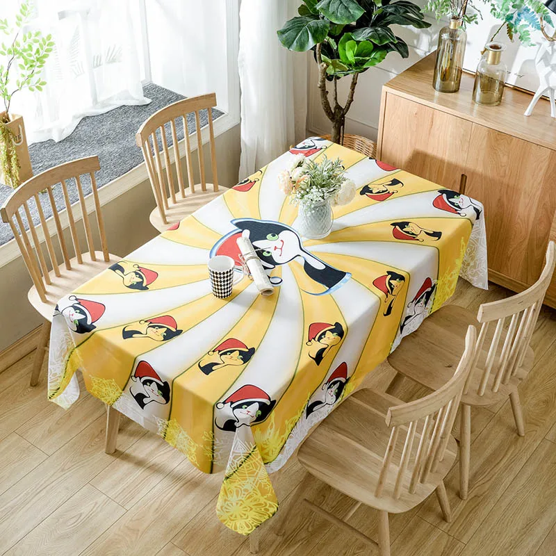 Restaurant Waterproof Geometric Tablecloth Cartoon Animal High Quality ...